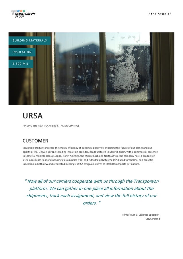 Ursa TRANSPOREON Group Case Study | PDF