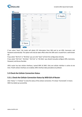 Ursalink UR51 Industrial Cellular Router Quick Start Guide | PDF