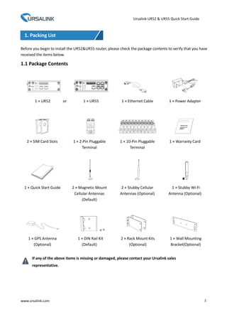 Ursalink UR55 Industrial Cellular Router Quick Start Guide | PDF