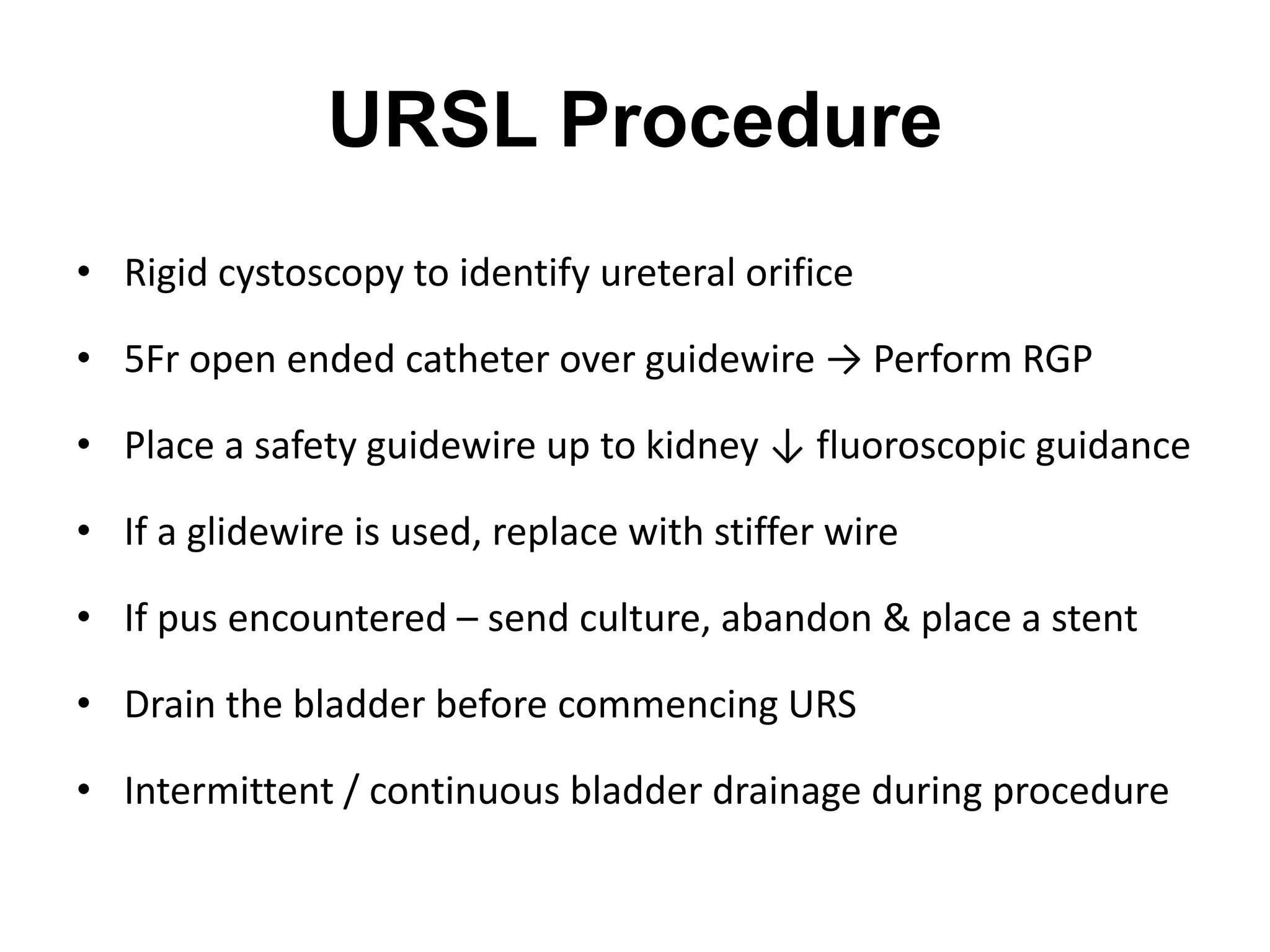 Ureteroscopic lithotripsy (URSL) | PPTX
