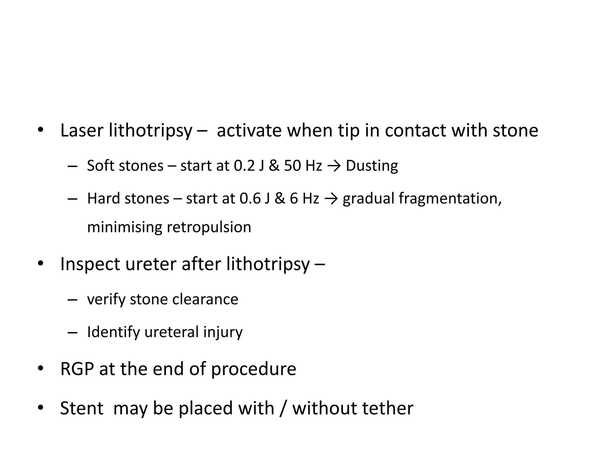Ureteroscopic lithotripsy (URSL) | PPTX
