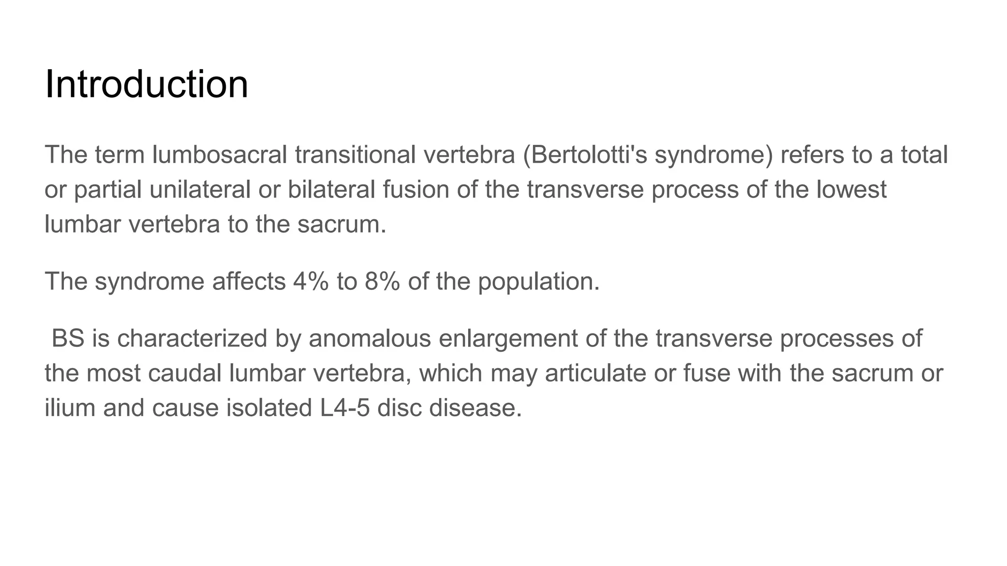 Bertolotti's syndrome | PPTX
