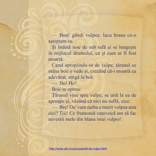 Ursul păcalit de vulpe pdf | PDF