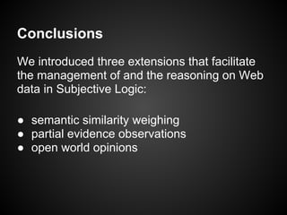 Subjective Logic Extensions for the Web and the Semantic Web | PDF | Web Design and HTML | Internet