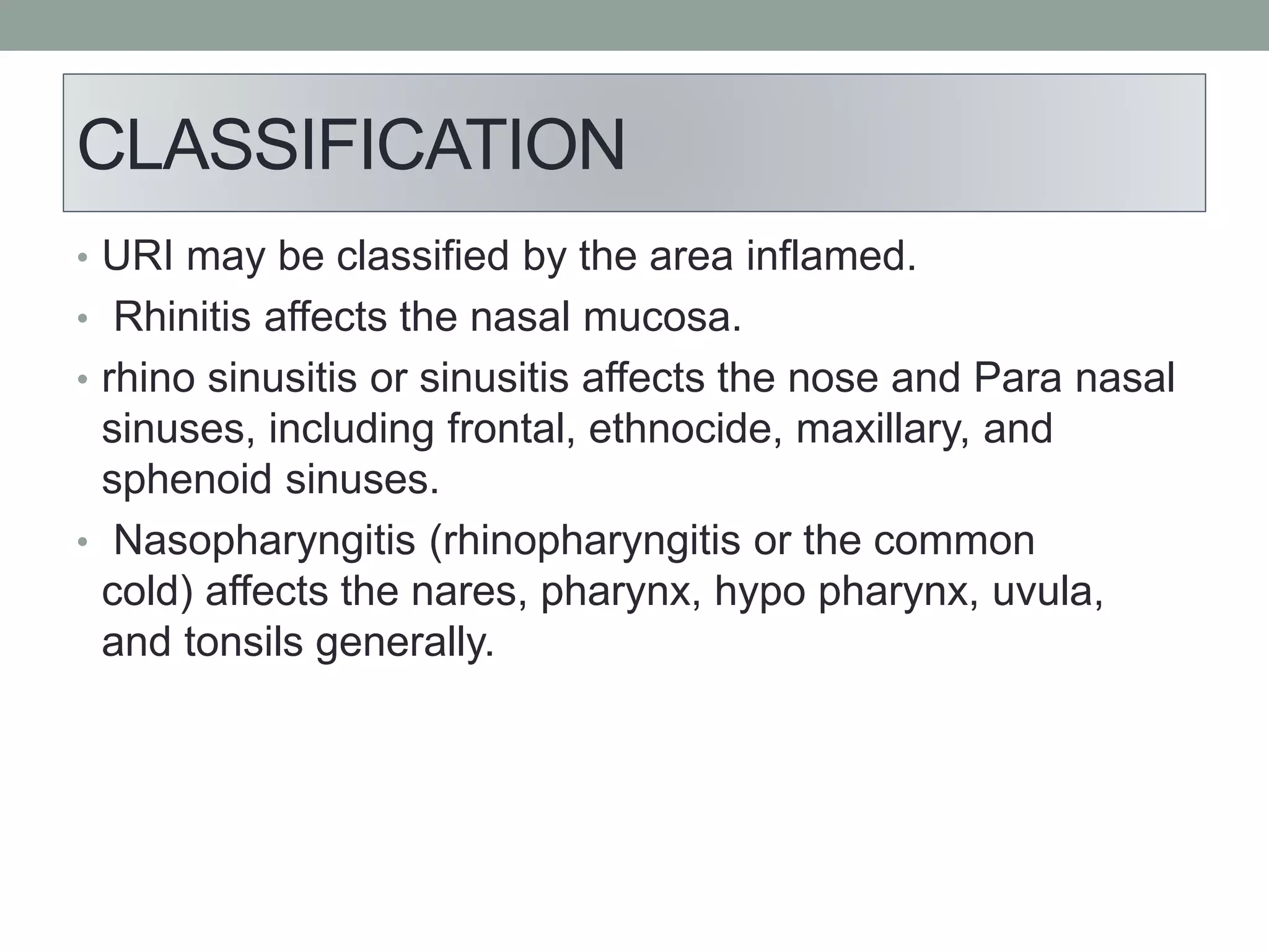 UPPER RESPIRATORY TRACT INFECTIONS | PPTX