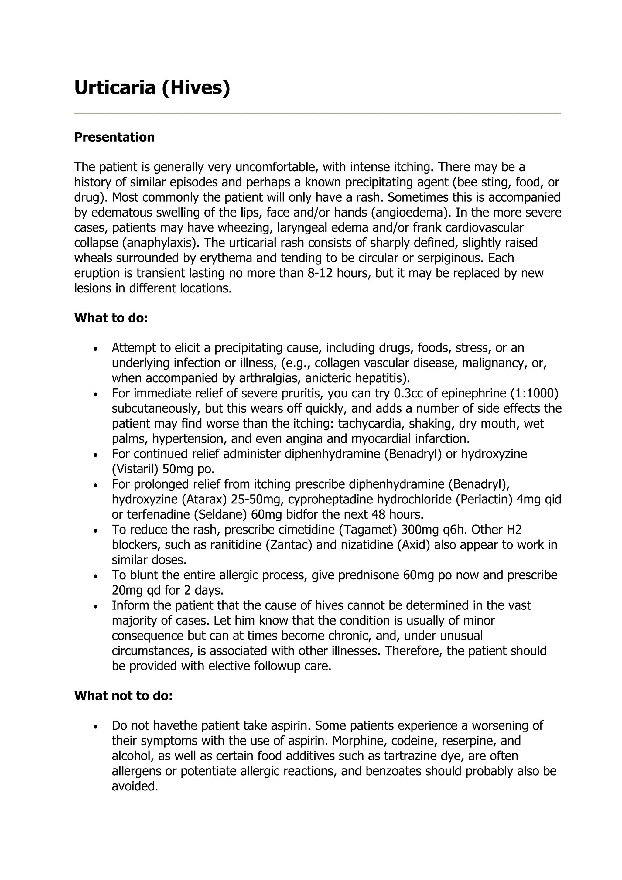 Urticaria | DOC