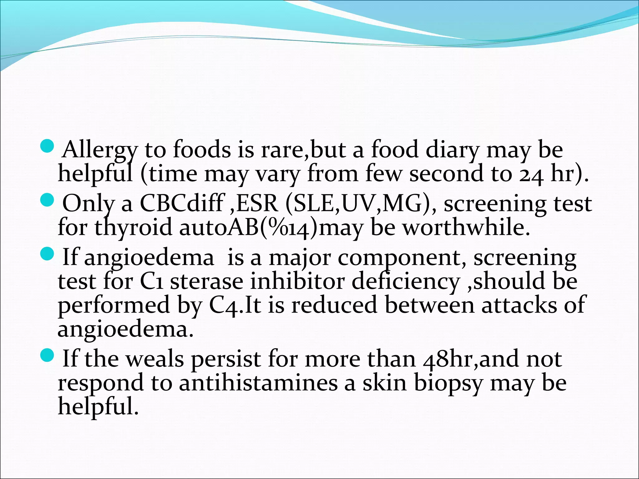 clinical approach to Urticaria AND ANGIODEMA | PPT