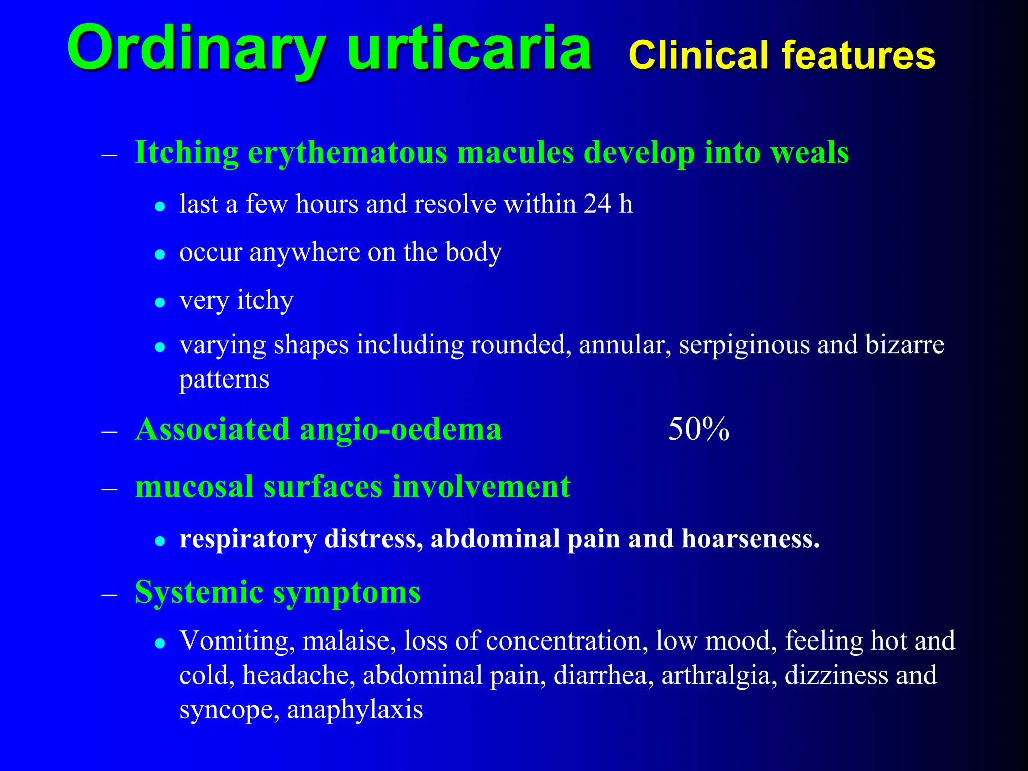urticaria.ppt Dermatology Skin conditions Allergy | PPT