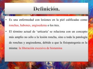 Urticaria en pediatría | PPTX