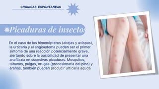 presentación urticaria y angioedema en inmunología pediátrica | PPTX