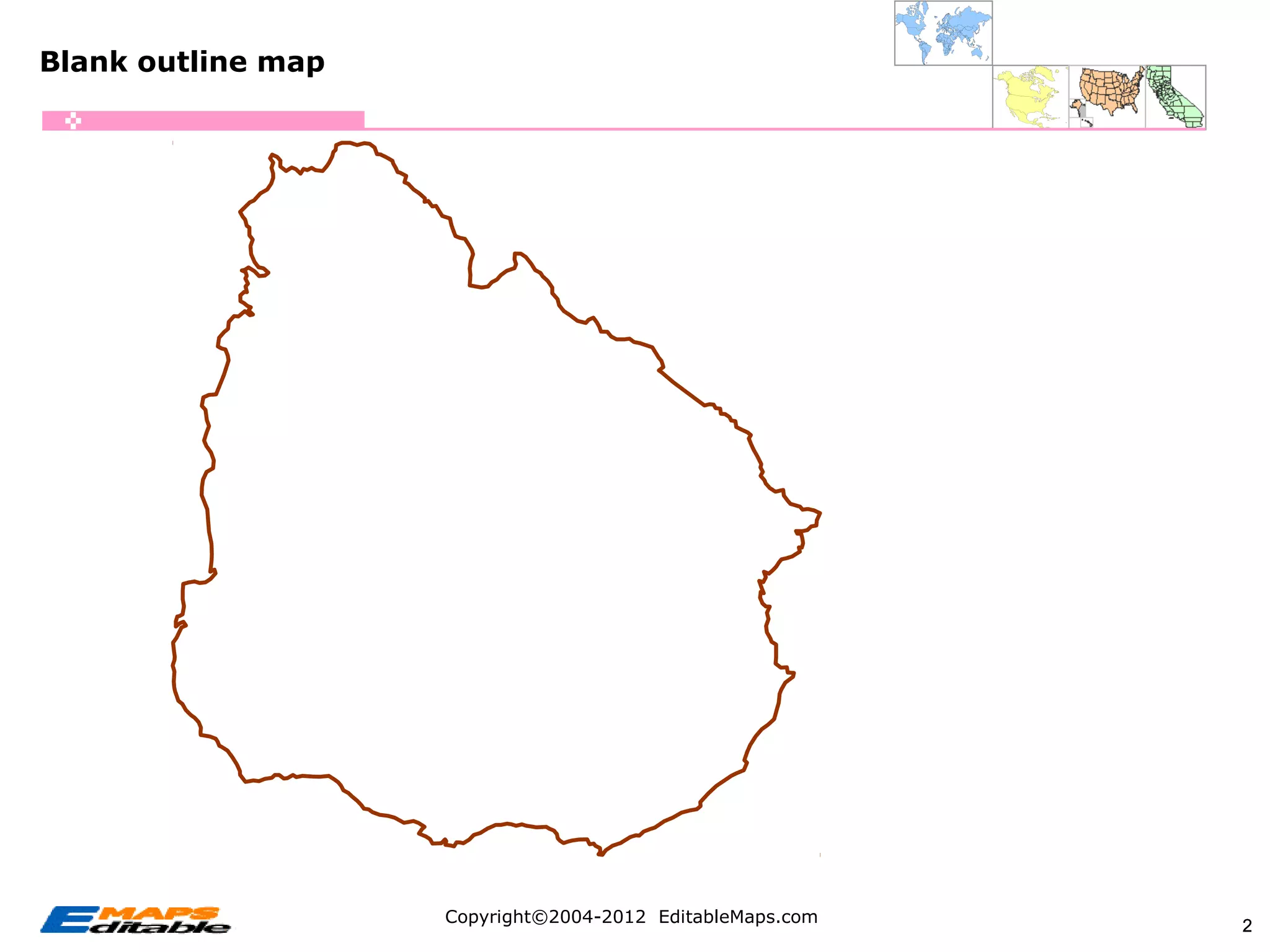 Uruguay map, Uruguay outline map, Uruguay editable map, Uruguay ...
