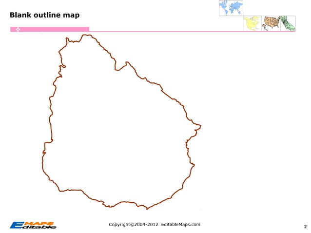 Uruguay map, Uruguay outline map, Uruguay editable map, Uruguay ...