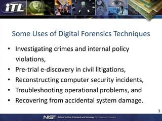 Digital Forensics by William C. Barker (NIST) | PPTX