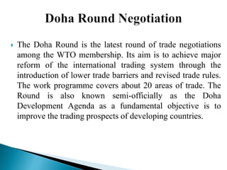 Uruguay round and doha round | PPTX