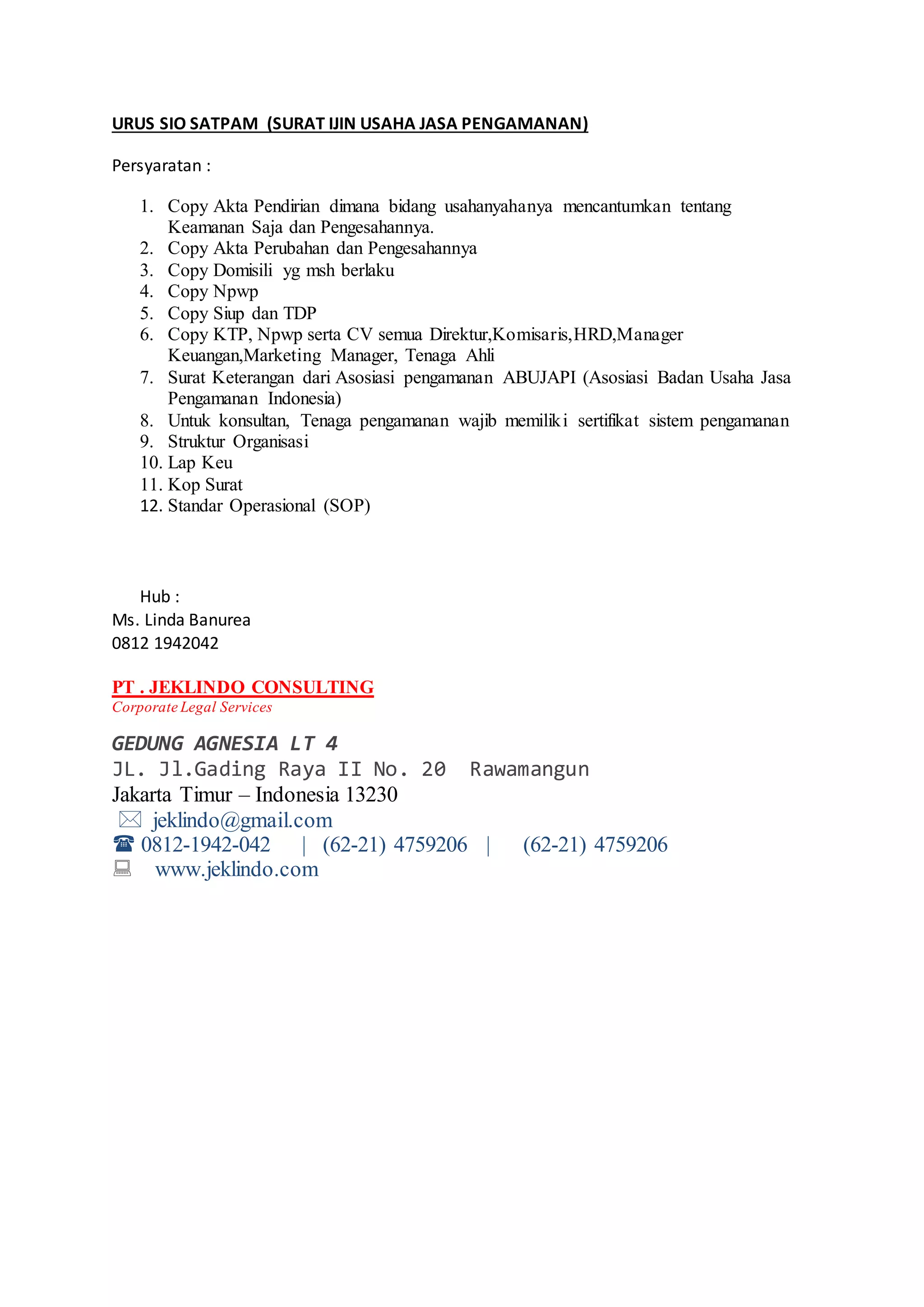 Ijin Perusahaan BUJP | DOCX