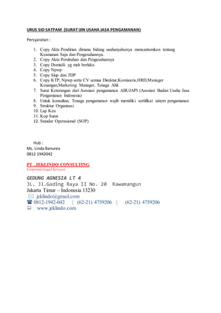 Izin badan jasa usaha pengamanan | DOCX