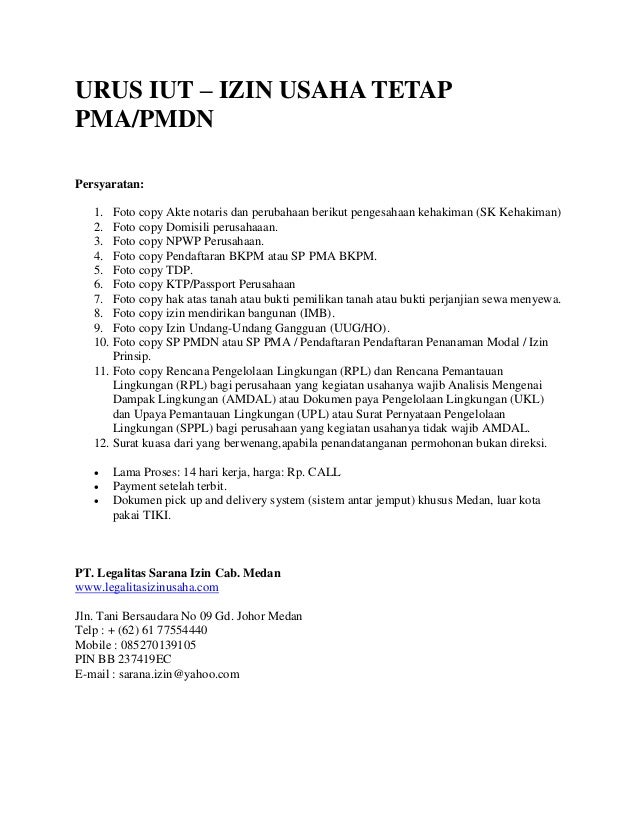 Contoh Surat Izin Usaha Tetap - Download Contoh Lengkap Gratis ️