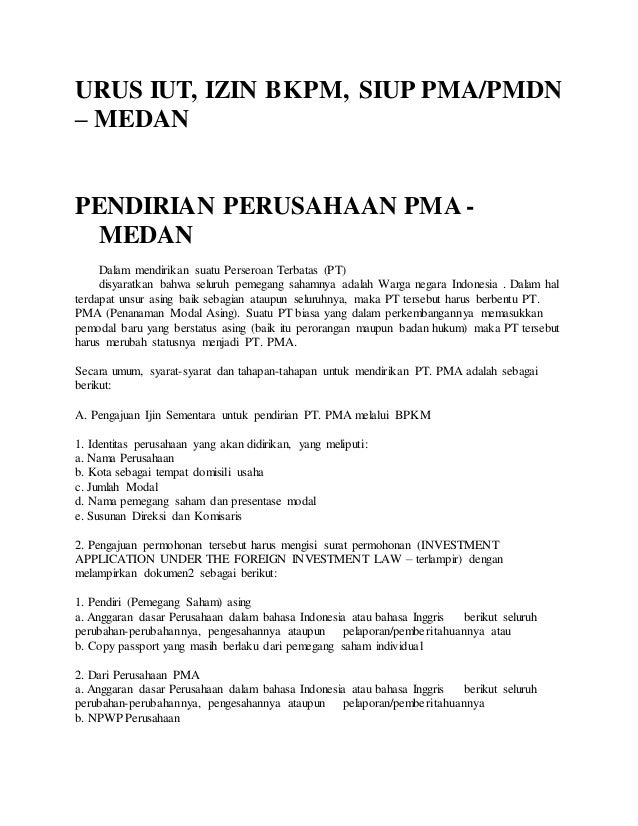 Surat Izin Usaha Dalam Bahasa Inggris