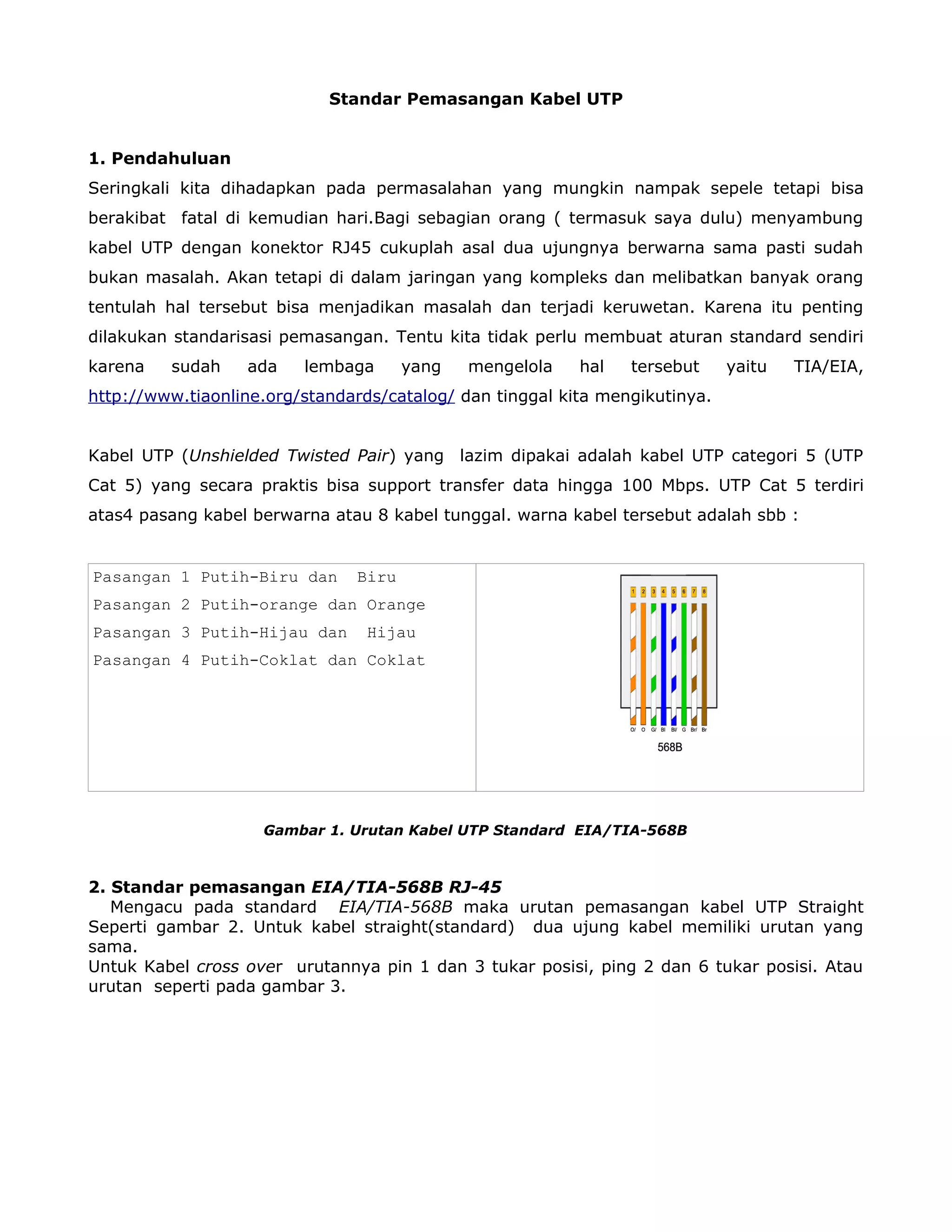 Urutan kabel utp | PDF