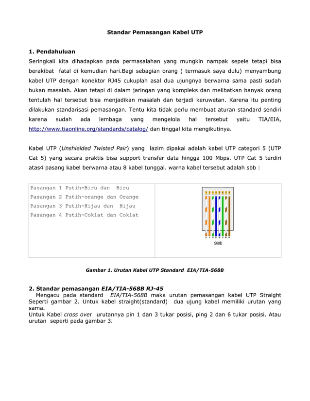 Urutan kabel utp | PDF