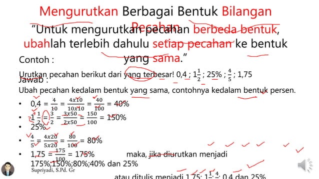 Urutkan pecahan | PPT