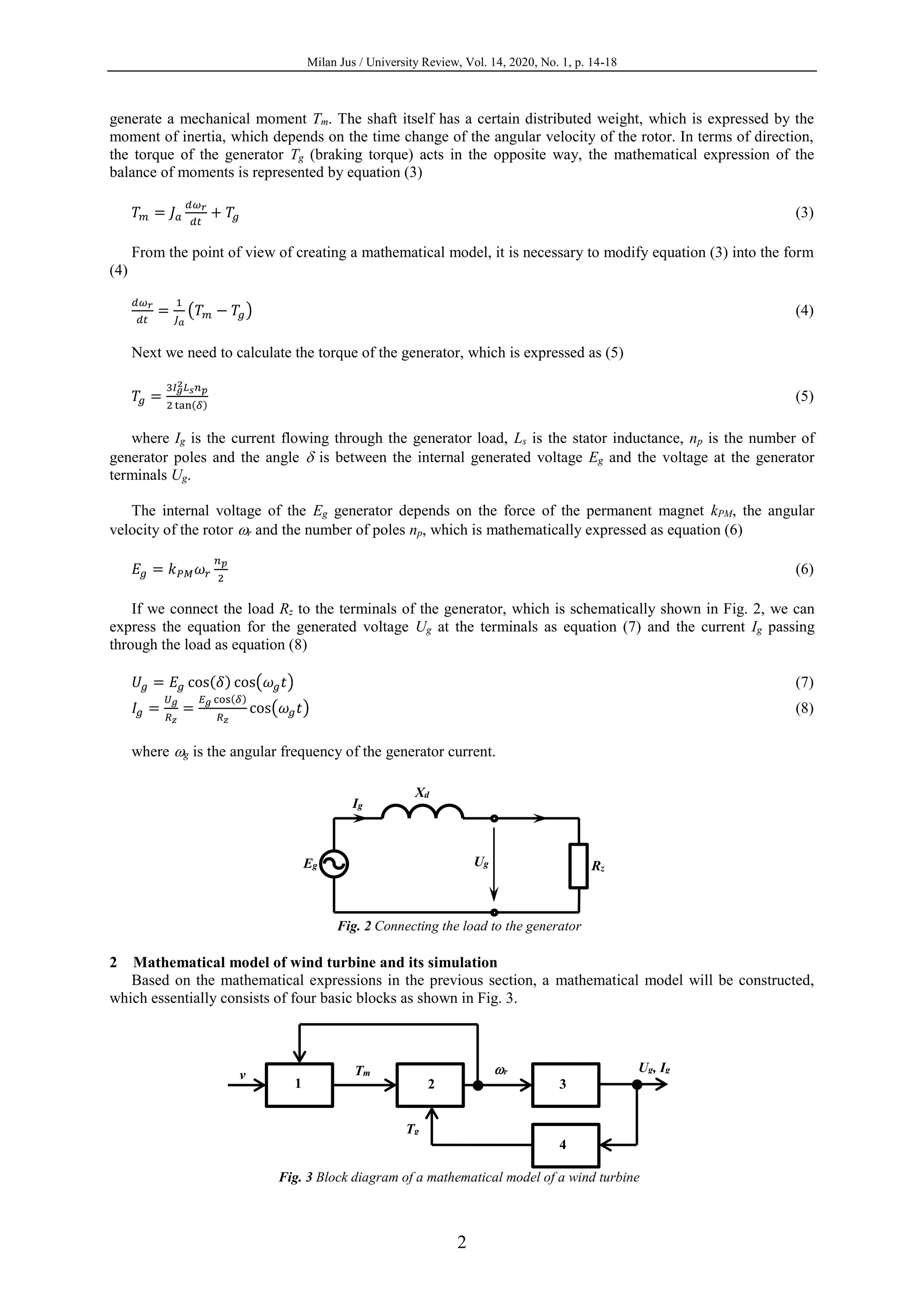 SIMULATION OF A MATHEMATICAL MODEL OF A WIND TURBINE | PDF