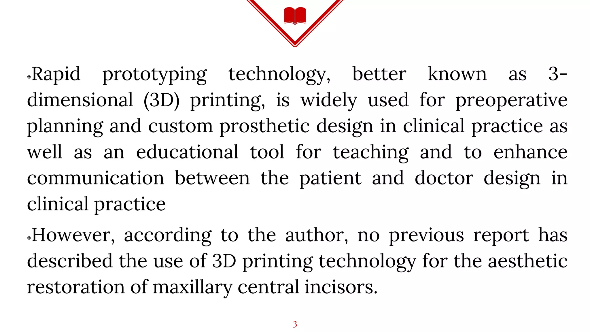 JOURNAL CLUB: “Direct resin composite restoration of maxillary central ...