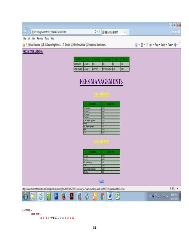 College Web Site HTML PROJECT | DOCX