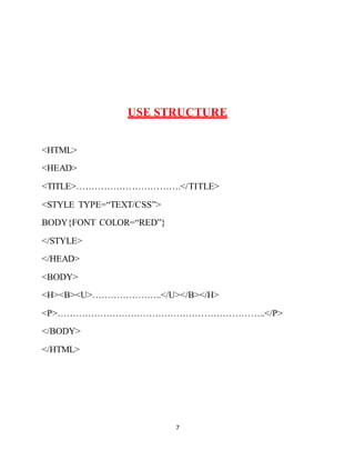 College Web Site HTML PROJECT | DOCX