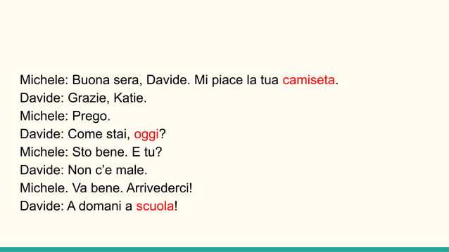 Italian Introductory Lesson- Pleasantries for first time Italian ...