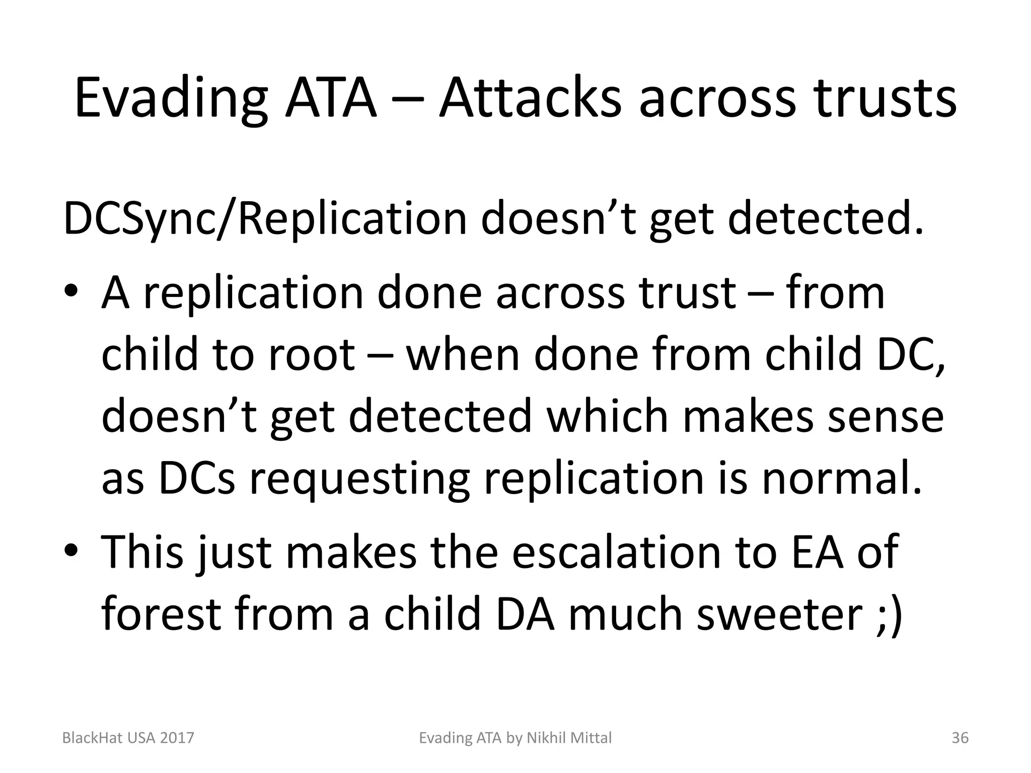 Evading Microsoft Ata For Active Directory Domination Pptx