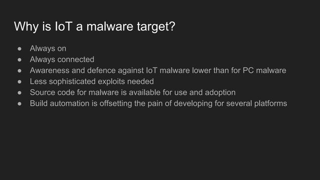 IoT Malware: Comprehensive Survey, Analysis Framework and Case Studies ...