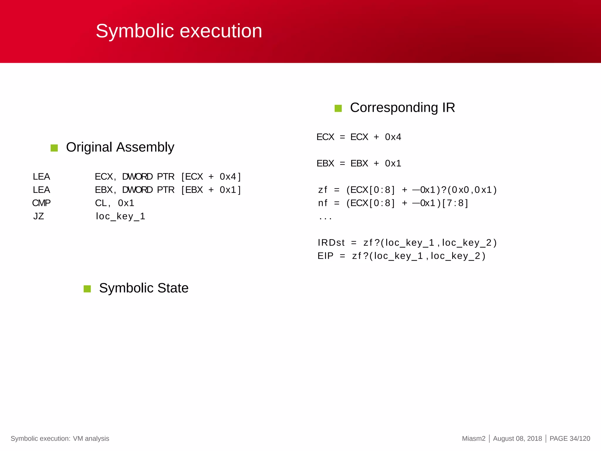 Miasm: Reverse Engineering Framework | PPT