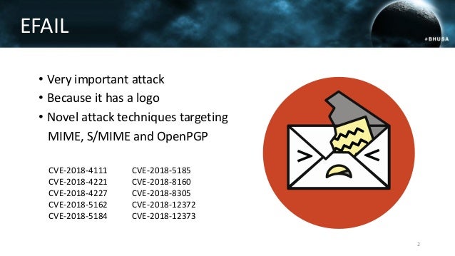 Efail: Breaking S/MIME and OpenPGP Email Encryption using Exfiltratio… Efail: Breaking S/MIME and OpenPGP Email Encryption using Exfiltratio…