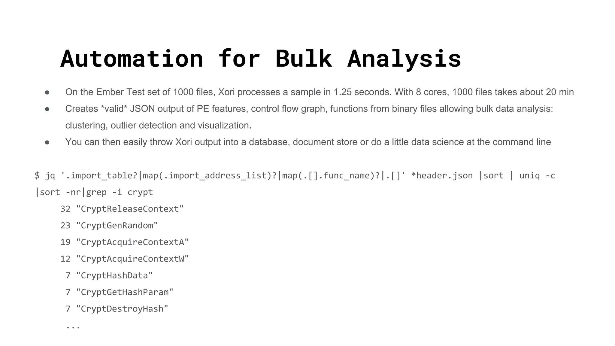 Finding Xori: Malware Analysis Triage with Automated Disassembly | PDF