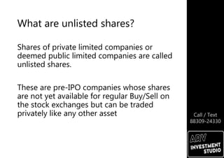 Unlisted Shares Primer | PPTX
