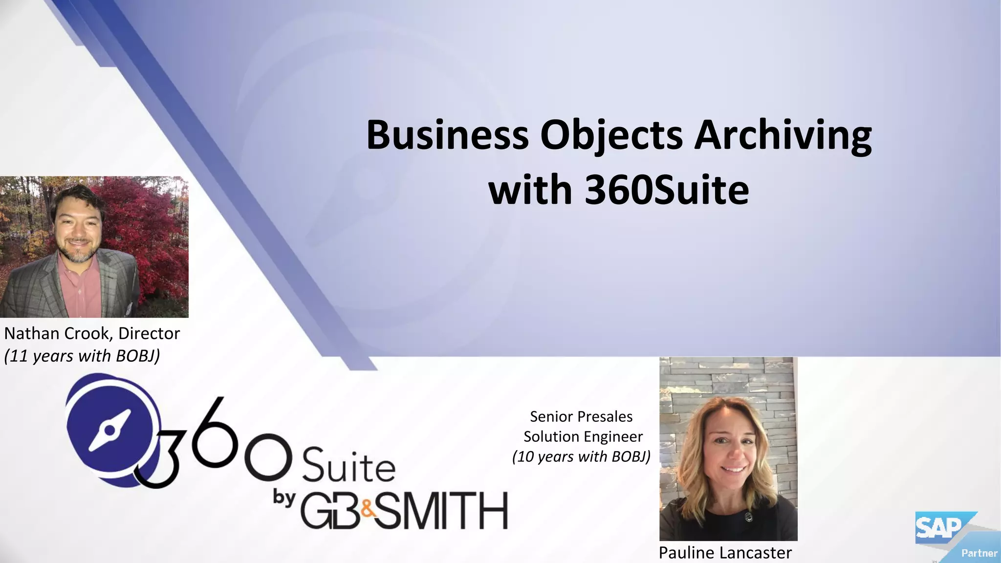 Business Objects Archiving with 360Suite | PDF