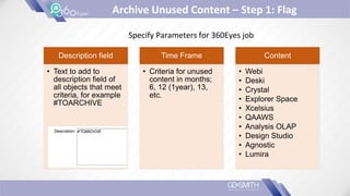 Business Objects Archiving with 360Suite | PDF