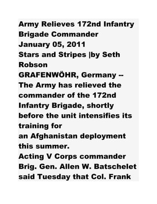 US Army 172 Brigade Comd | PDF | Free Download