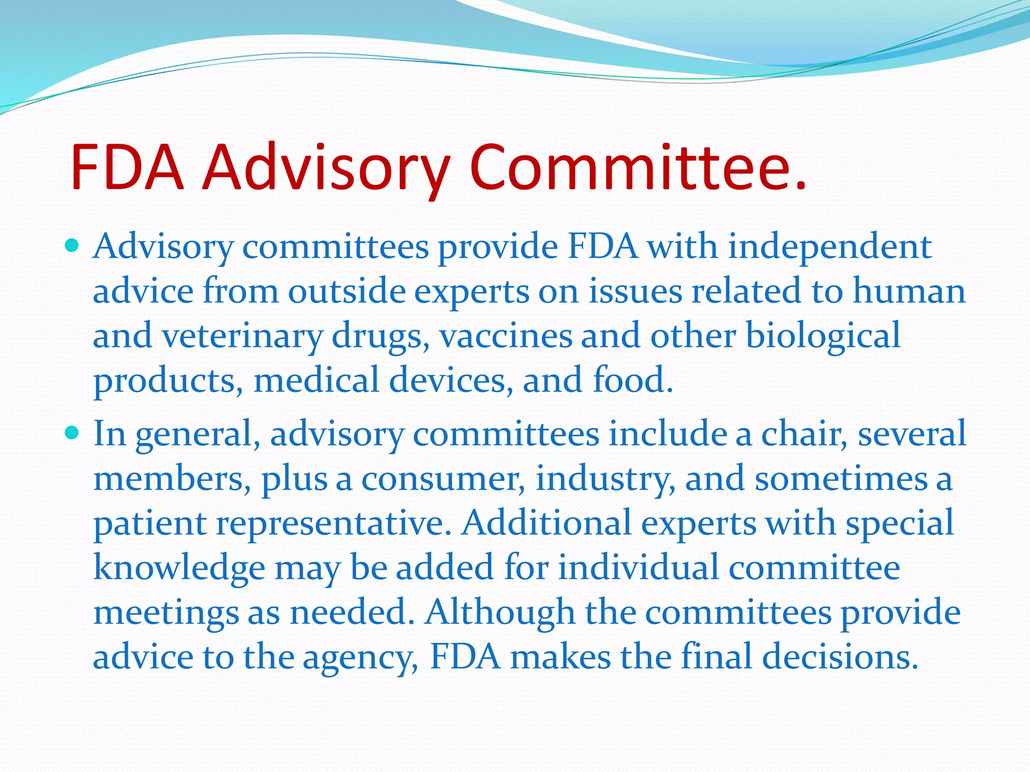 US - FDA Regulatory Agency Overview. | PPTX