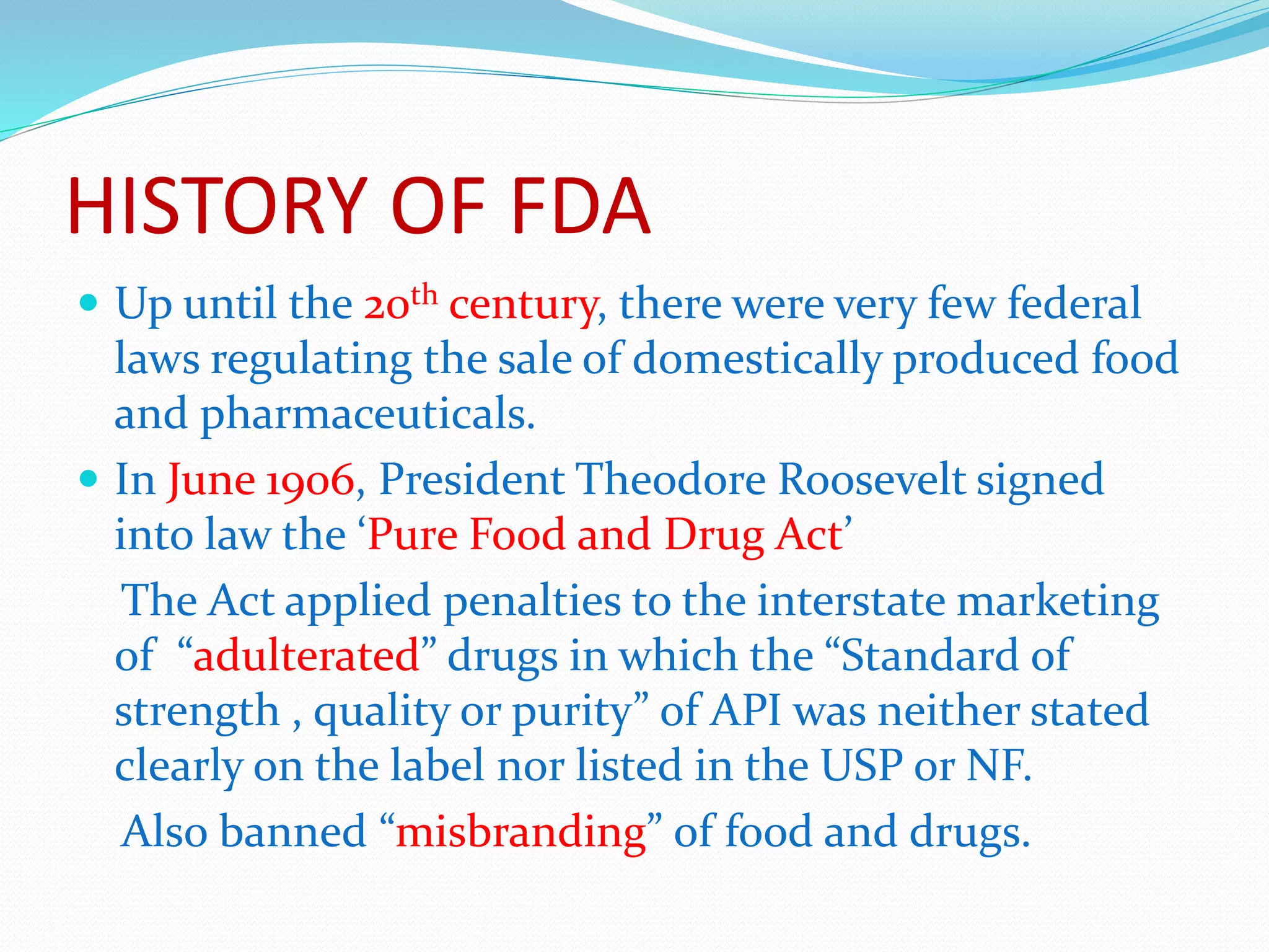 US - FDA Regulatory Agency Overview. | PPTX