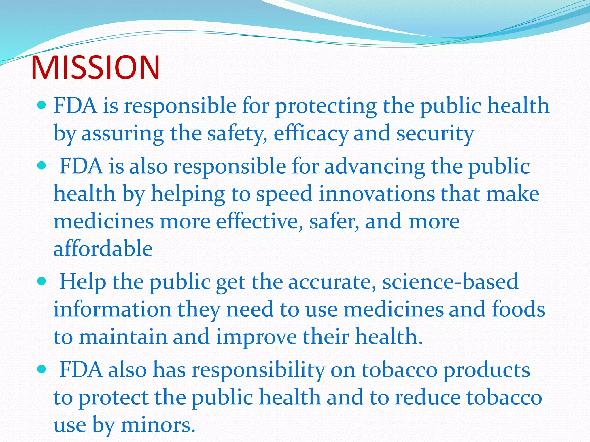 US - FDA Regulatory Agency Overview. | PPTX