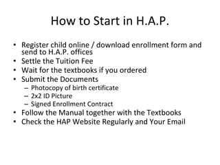 HAP Orientation | PPT