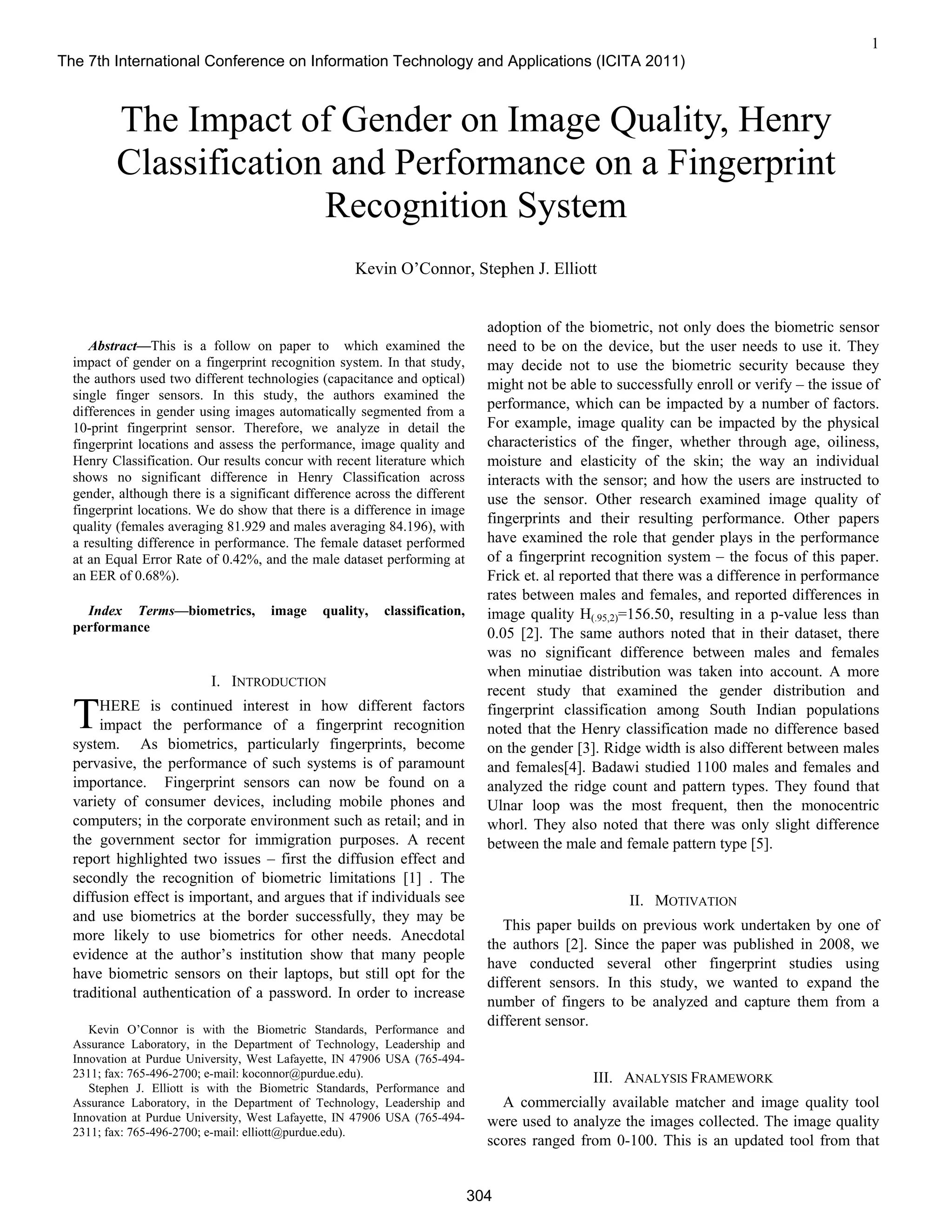 (2011) The Impact of Gender on Image Quality, Henry Classification and Performance on a ...
