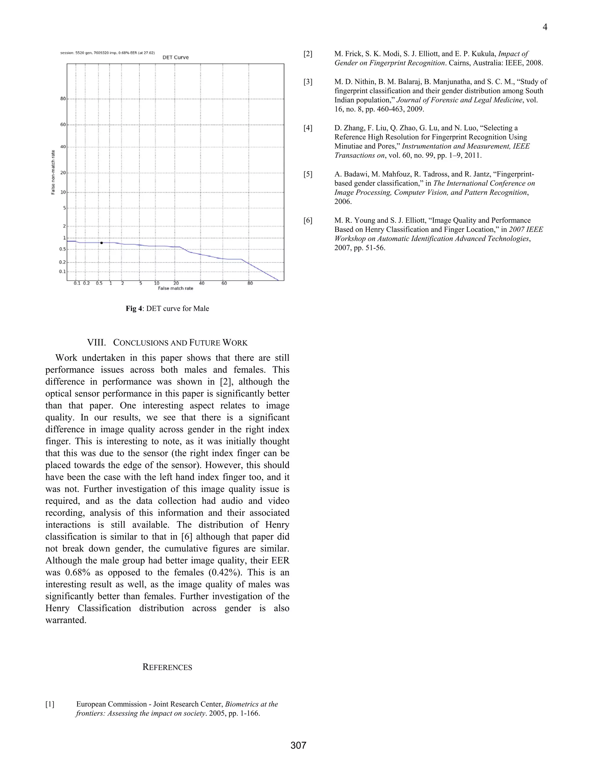 (2011) The Impact of Gender on Image Quality, Henry Classification and Performance on a ...