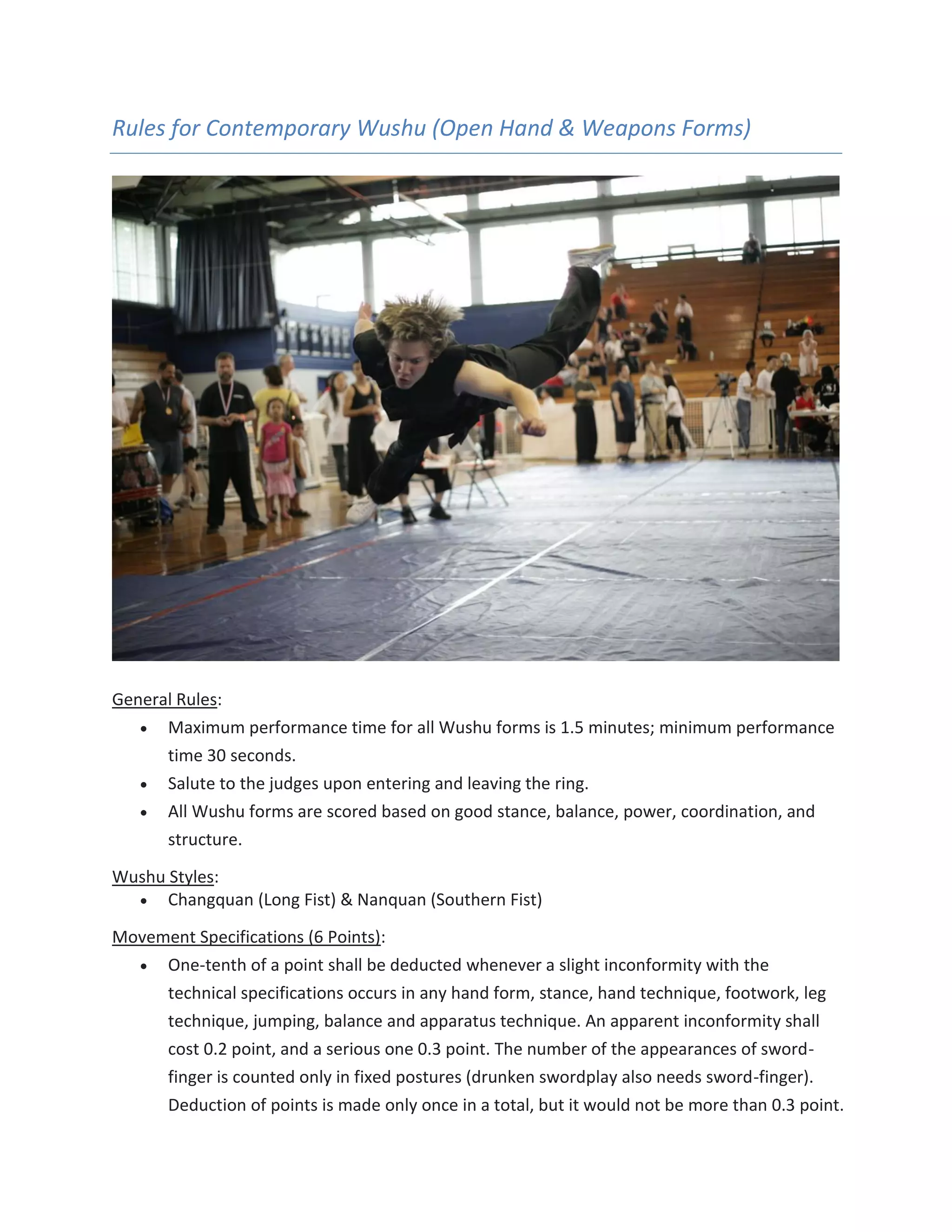 US Open Martial Arts Championship - Rules and Regulations | PDF