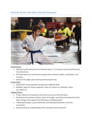 US Open Martial Arts Championship - Rules and Regulations | PDF