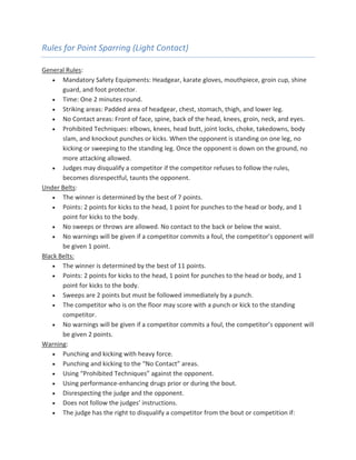 US Open Martial Arts Championship - Rules and Regulations | PDF