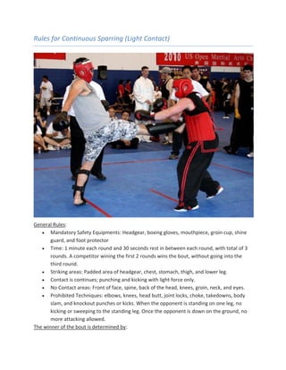 US Open Martial Arts Championship - Rules and Regulations | PDF