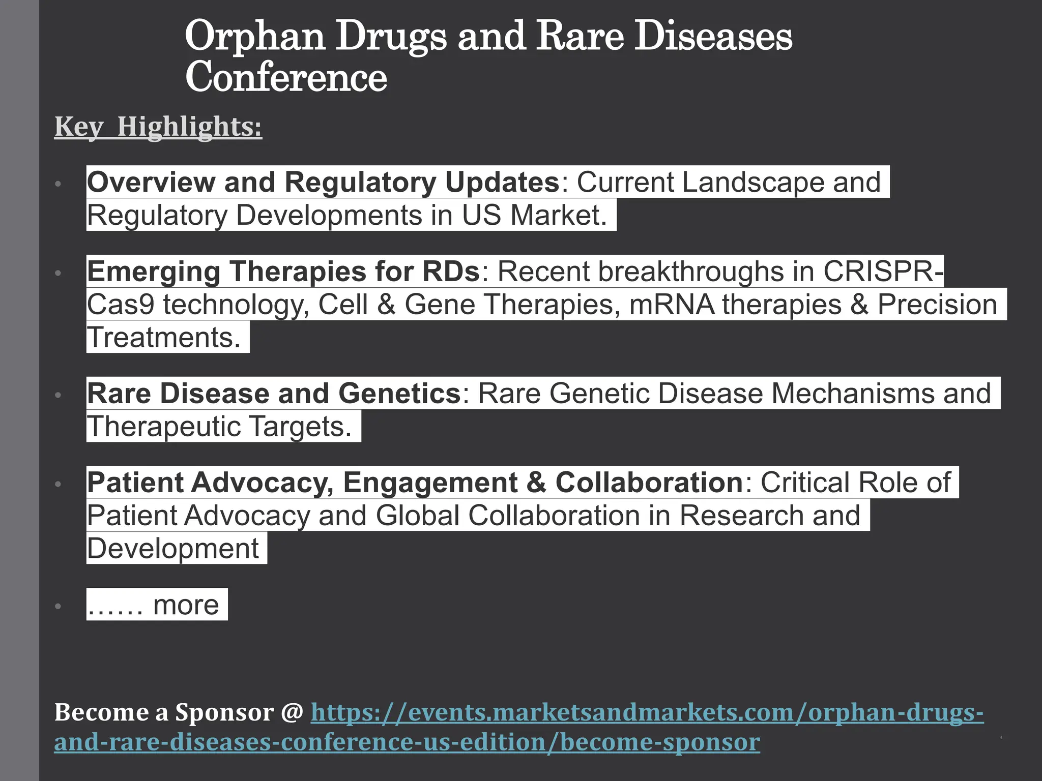 (Conference) Orphan Drugs and Rare Diseases – US Edition | PPTX